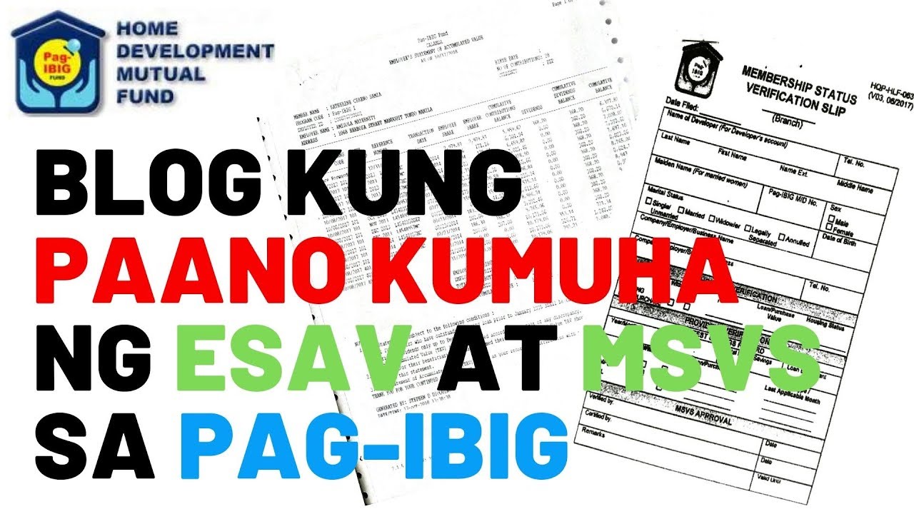 How to get ESAV and MSVS for Pag-Ibig Housing Loan - YouTube