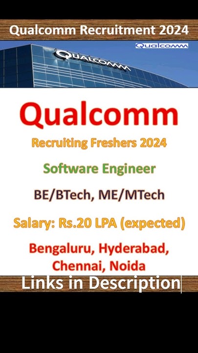 Qualcomm Off Campus Drive 2024 | Software Engineer | BE, BTech, ME, MTech | Fresher Jobs | IT ...
