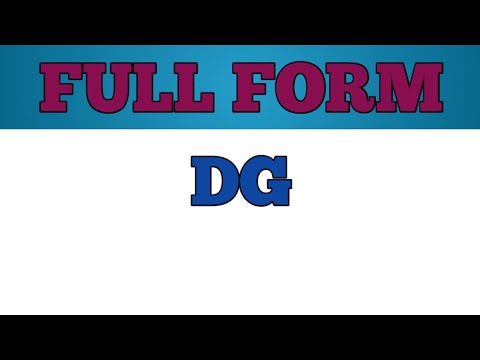 Full Form of DG || Did you know? - YouTube