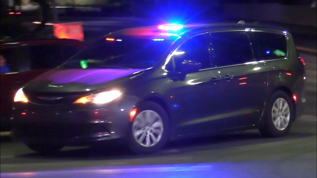 Unmarked SWAT Chrysler Pacifica Minivan Responding Code 3 Urgently To A ...