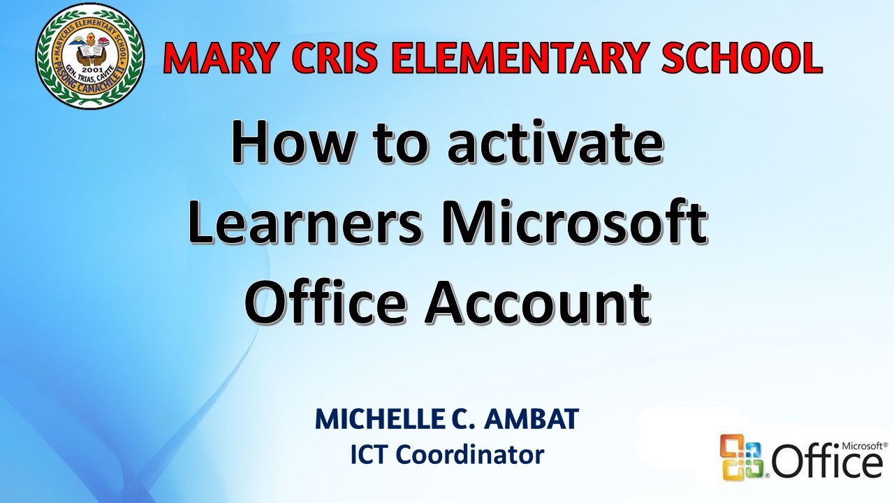 How to activate Learner's Microsoft Office Account - YouTube