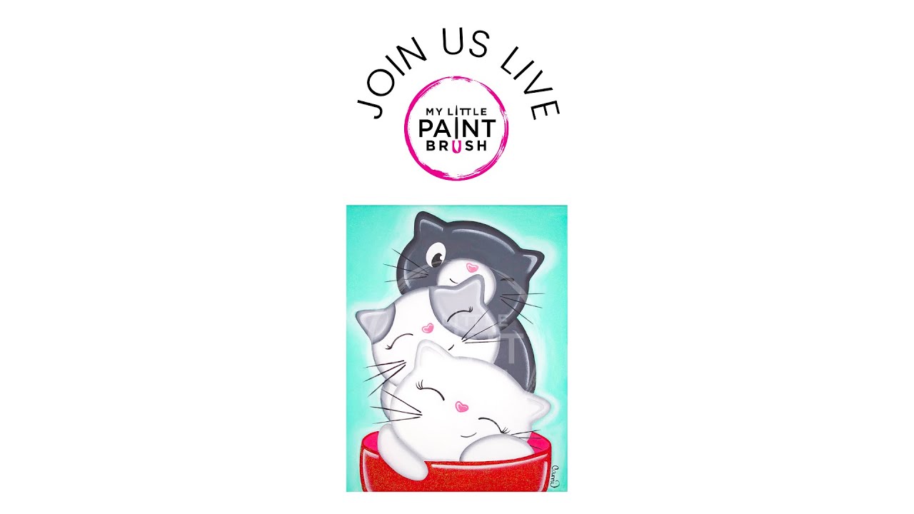 How to paint kitty cats. Step by step tutorial for beginners! Art class ...