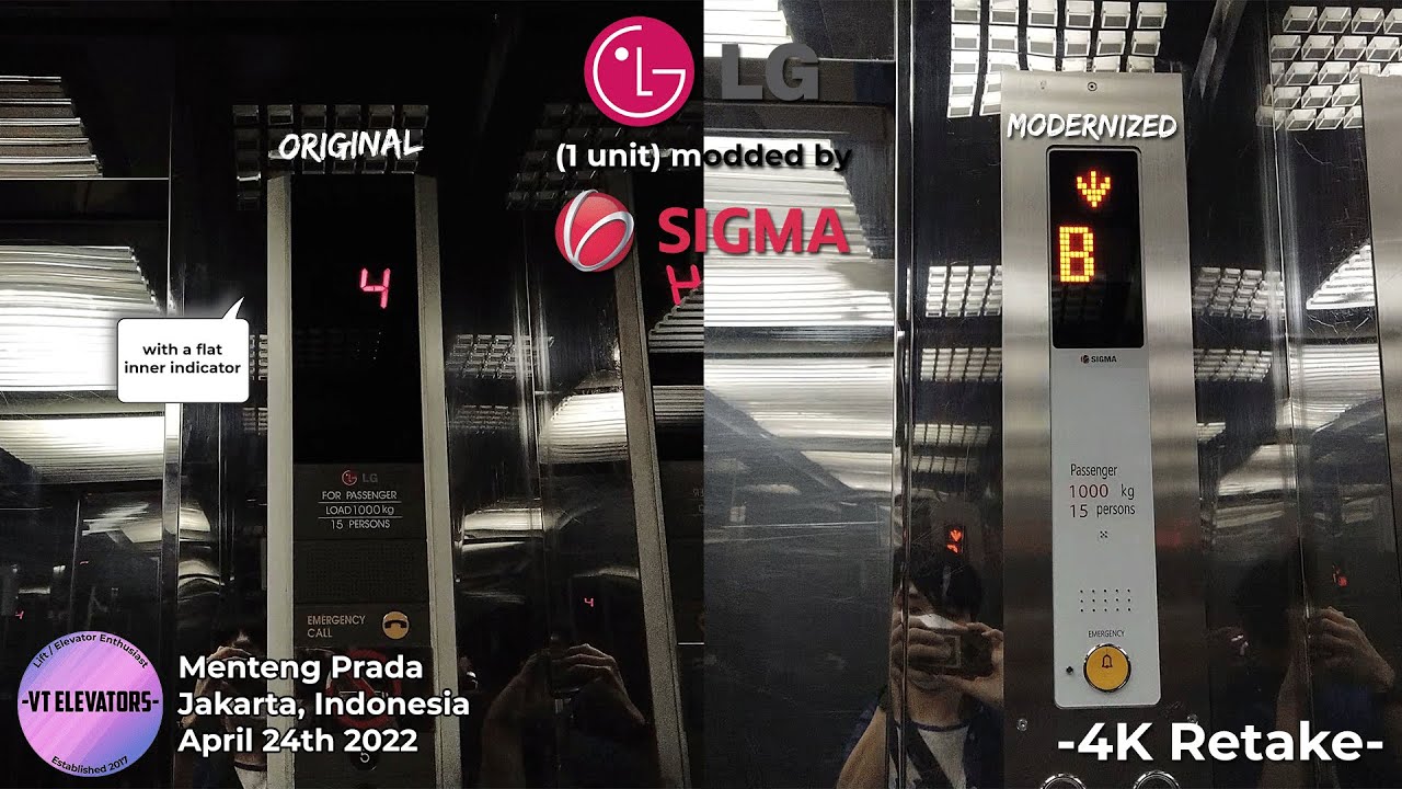 [4K] LG (Mod: SIGMA) Traction Passenger Lifts - Menteng Prada, Jakarta ...