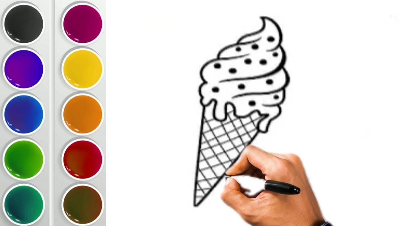 How To Draw A Cute Ice Cream Cone @Drawingandcolour1 - YouTube