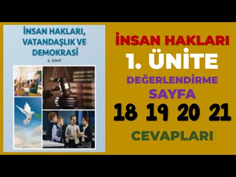 İnsan Hakları Vatandaşlık ve Demokrasi Ders Kitabı Sayfa 18 19 20 21 Cevapları