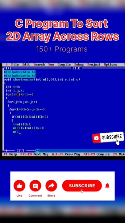 program of 2d array in C | #shorts #youtubeshorts #youtube #trending #ytshorts #music #shorts # ...