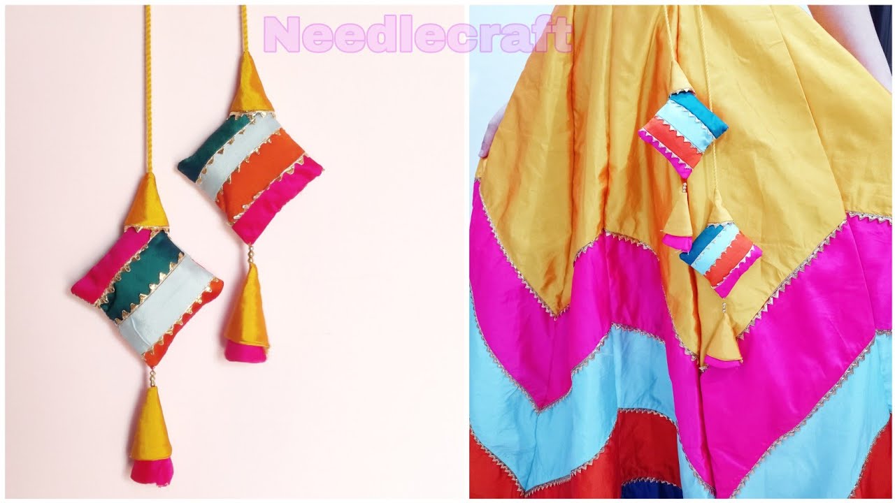 New👌 Beautiful colorful diy lehenga latkan design making at home # ...