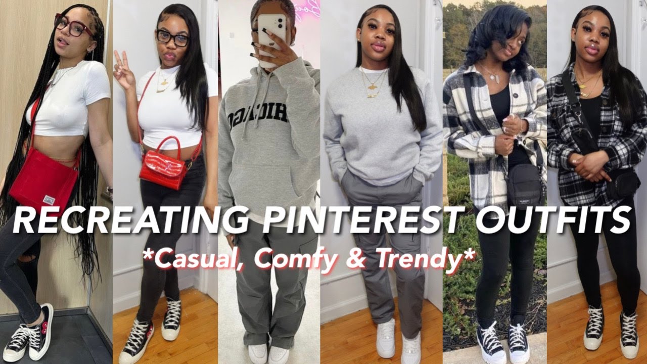 RECREATING PINTEREST OUTFITS | casual, comfy & trendy 2023 outfit ideas ...