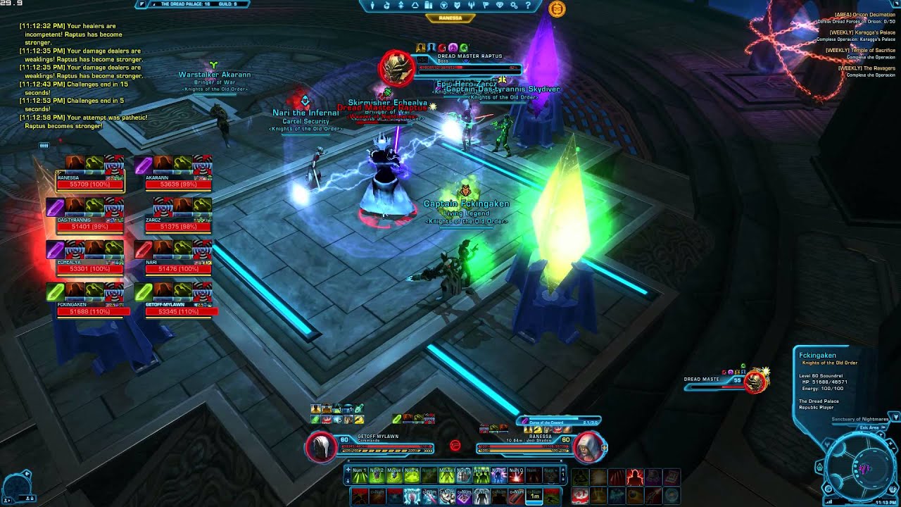 SWTOR - Dread Palace - Raptus - 8M Nightmare (Heals) [KOTOO] - YouTube