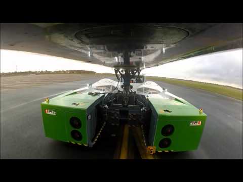 TaxiBot tractor towing viewed from below the cockpit November 2012 ...