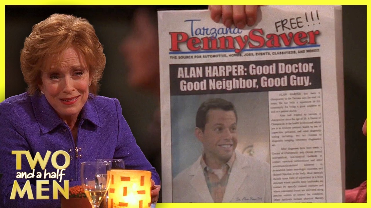 Evelyn Calls Out Alan’s Fake Puff Piece | Two and a Half Men - YouTube