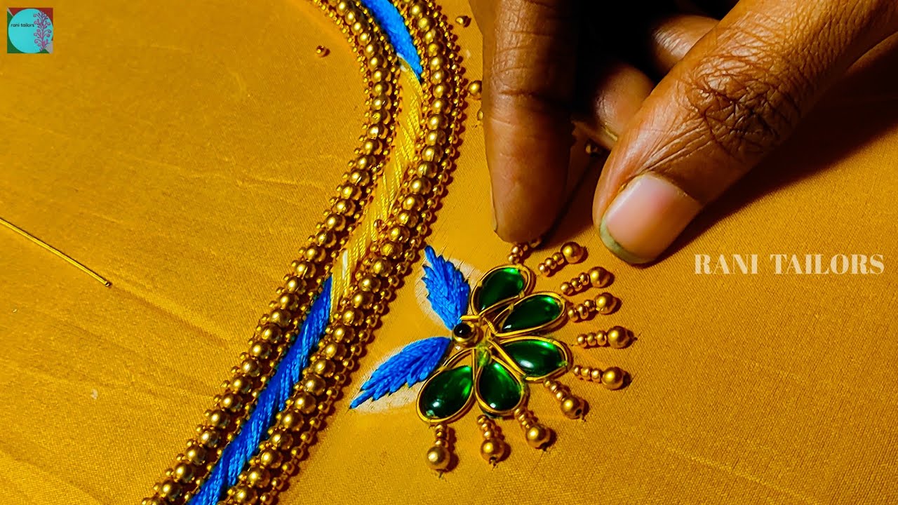 simple and elegant thread work design using normal needle - YouTube