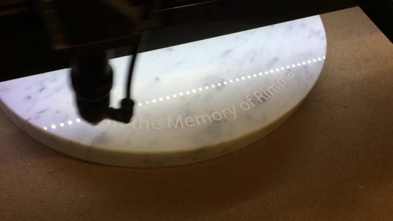 Carrara Marble slab laser engraving in NYC - YouTube