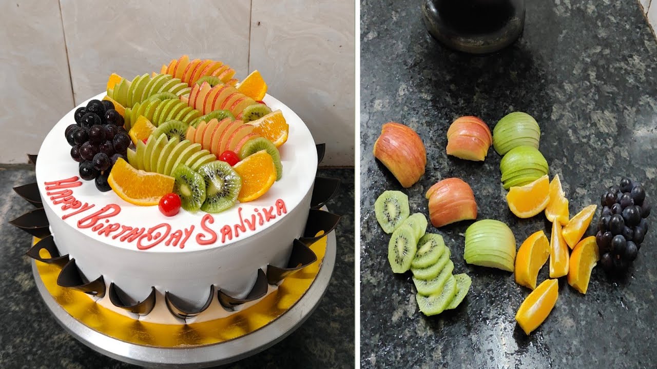 Delicious and Healthy Fresh fruit Cake Design|Fresh fruit Cake Recipe ...