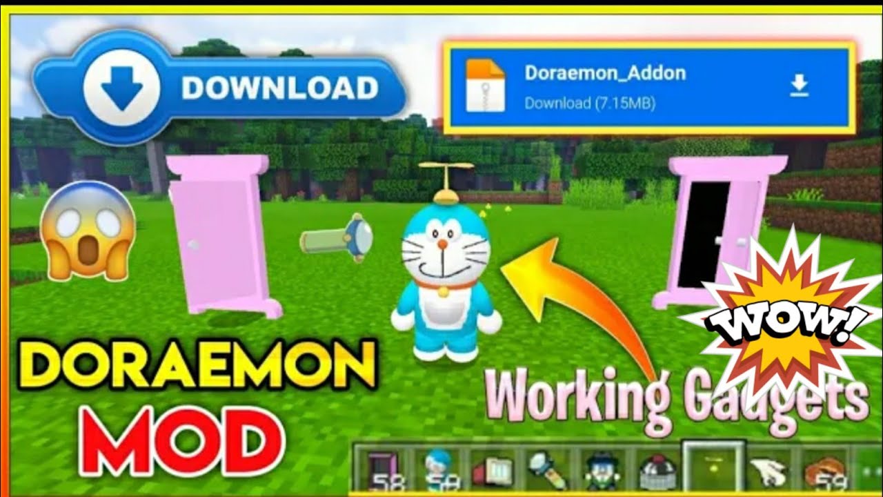 💯%work How To Download Doraemon Mod In Minecraft😵 Hindi || play Doremon ...
