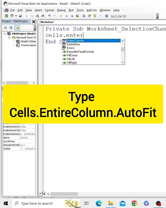 Autofit Column In Excel With Vba Code Autofit Column Vba Code Excelcoding Microsoftexcel