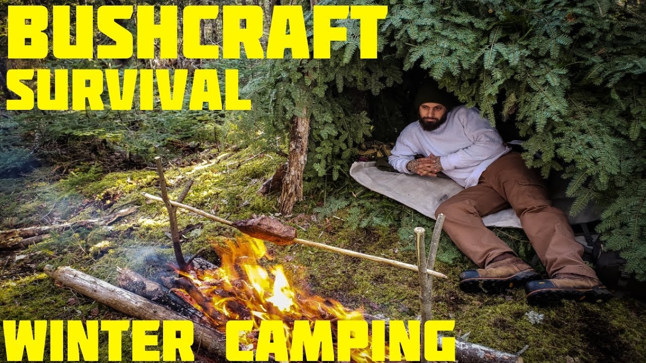 Winter Survival Bushcraft Camping - YouTube