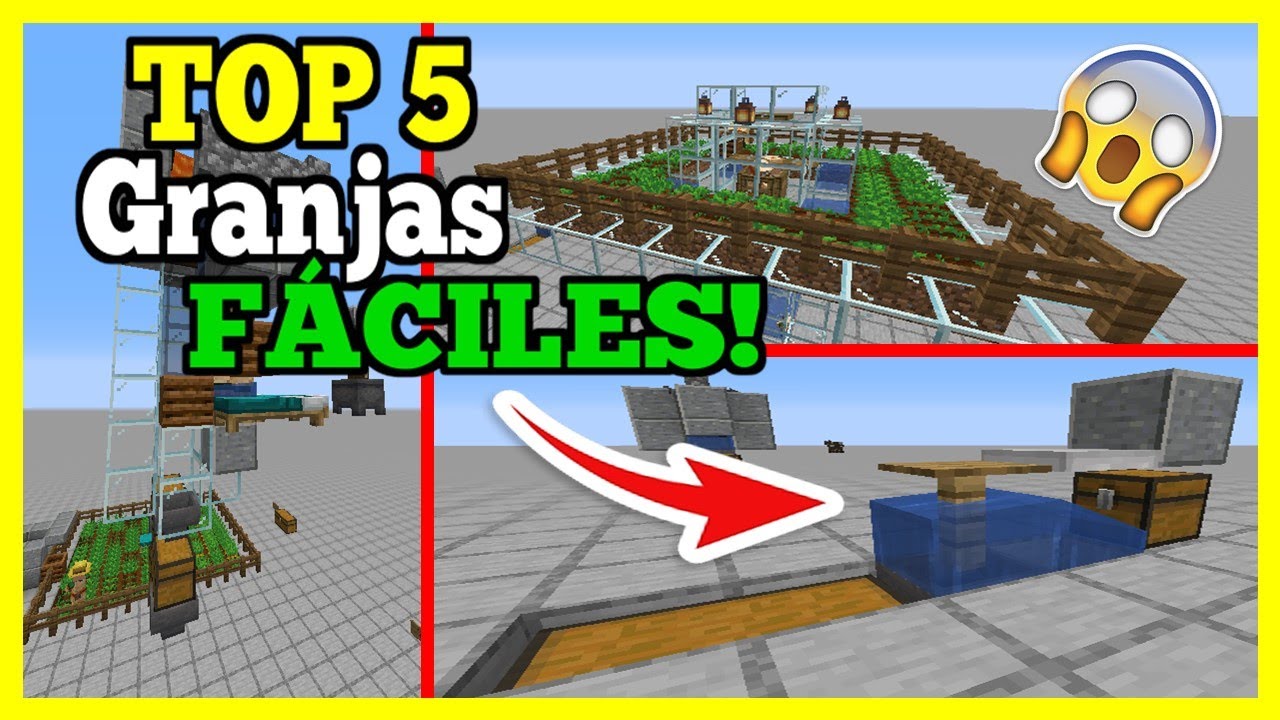 👉 TOP 5 Granjas FÁCILES Para EMPEZAR 👈 en MINECRAFT - YouTube