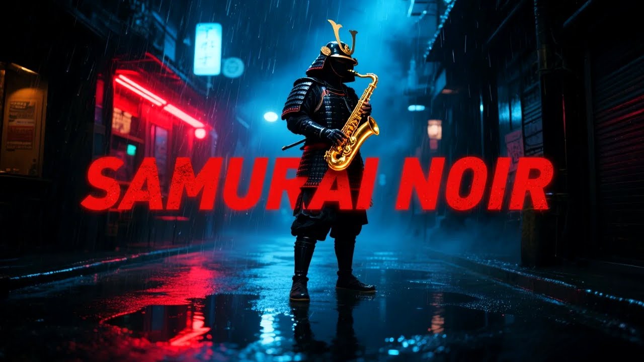 Japanese Jazz Noir Fusion Ambience | Samurai Spirit and Saxophone Glow ...