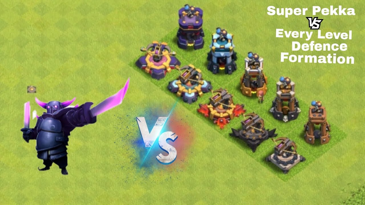 Super Pekka Max Vs Every Level Defence Formation Clash Of Clans - YouTube