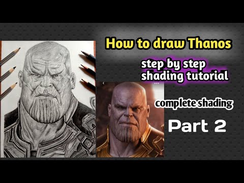 Part 2: How to draw Thanos (Avengers: Infinity war)/ shading tutorial # ...