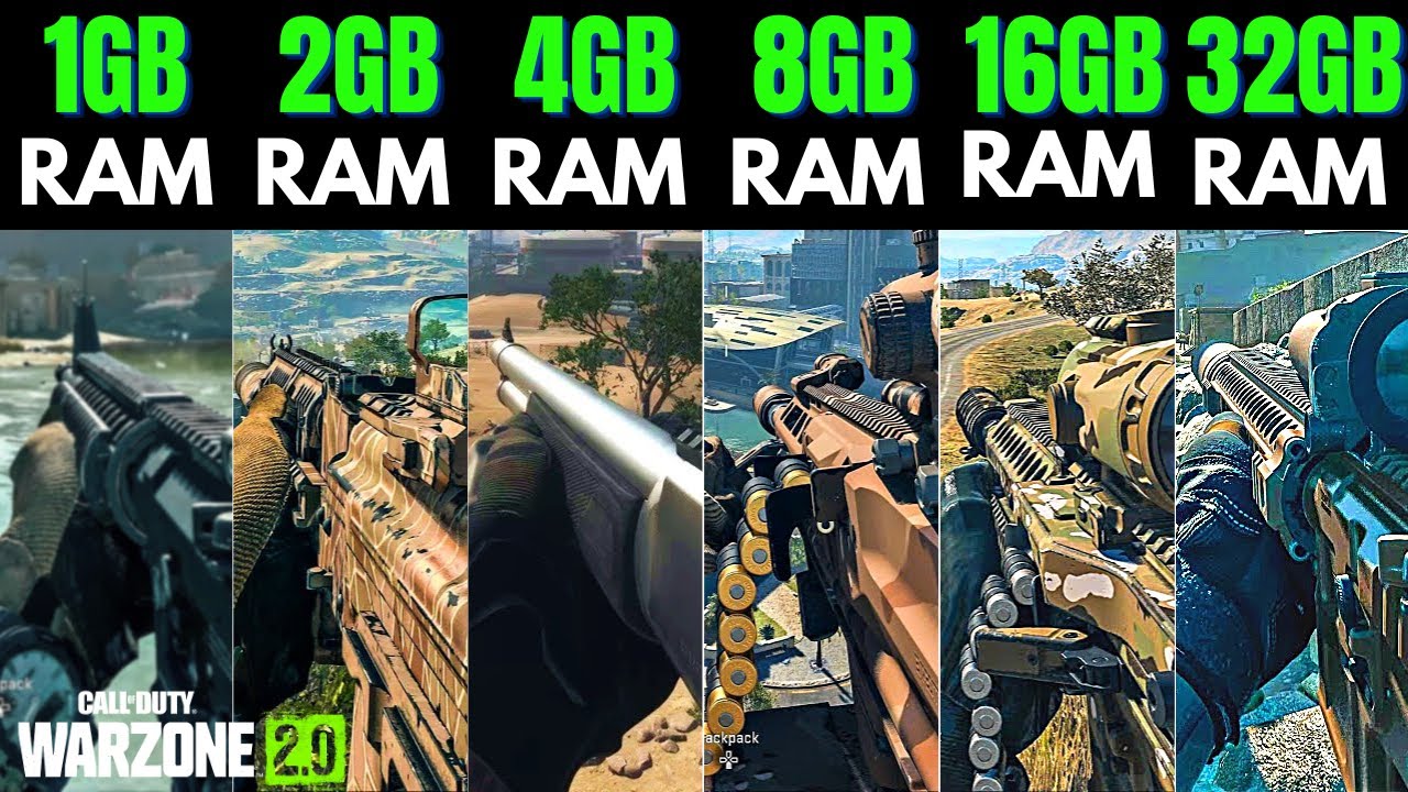 Call of Duty Warzone 2.0 Ram 1gb vs 2gb vs 3gb vs 4gb vs 6gb vs 8gb vs ...