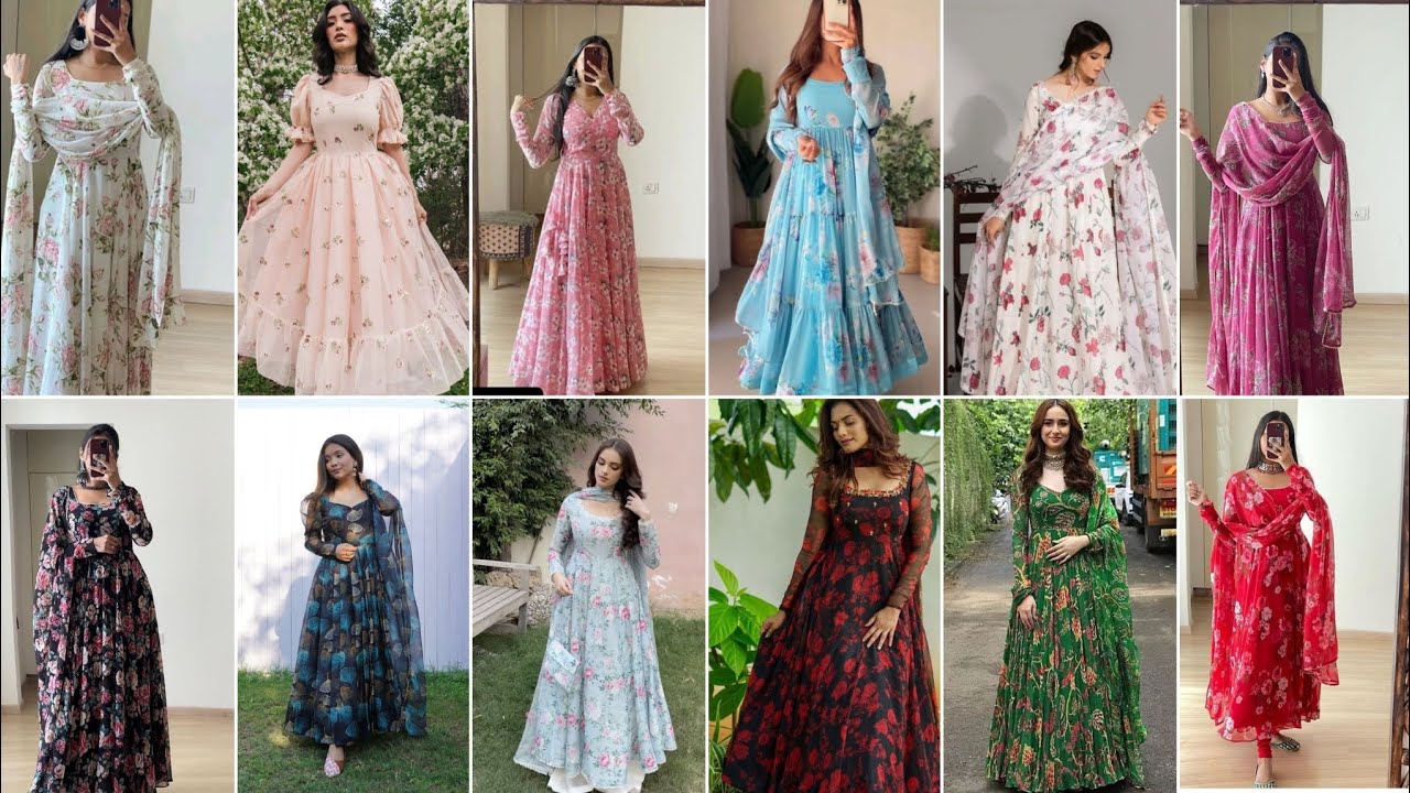 Winter Printed Frock Designs/ Long Frock Designs/ Casual Printed Frock ...