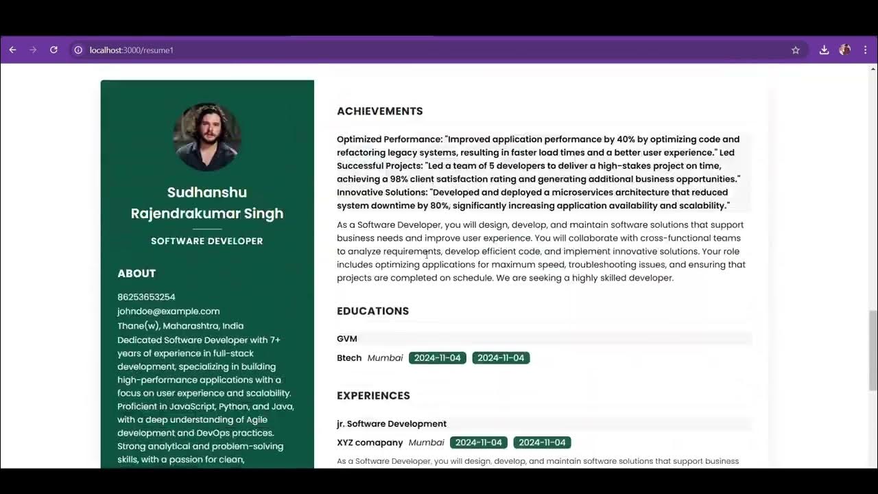 Resume Builder Web Application Using Node.js, Express.js and MongoDB - YouTube