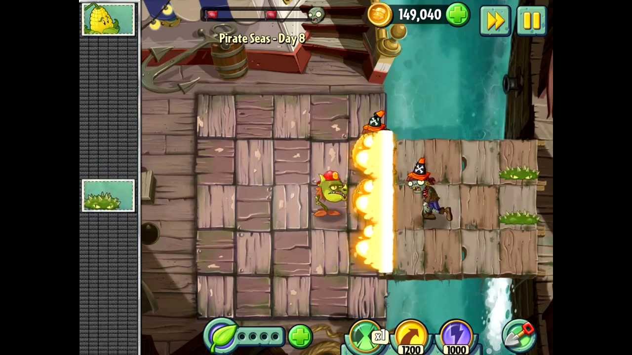 Plants vs. Zombies 2 - Pirate Seas - Day 8 (Gargantuar) [PvZ 2 ...