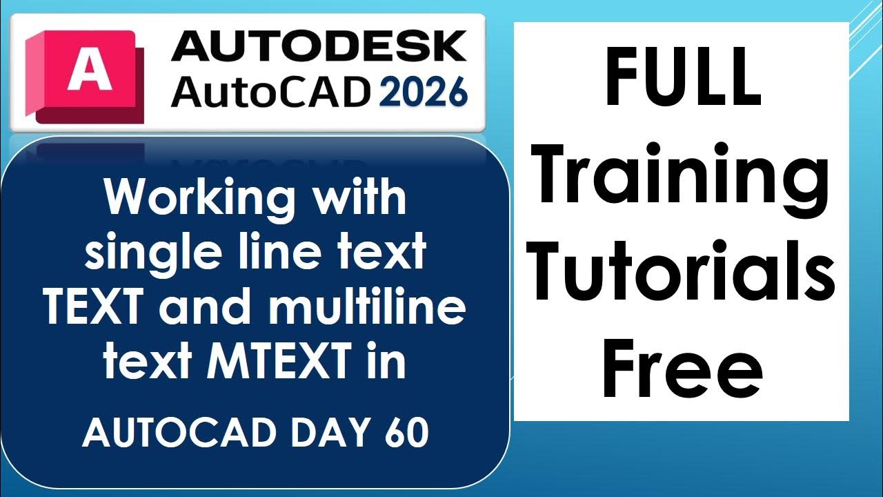 Working with single line text TEXT and multiline text MTEXT in AUTOCAD DAY 60 - YouTube