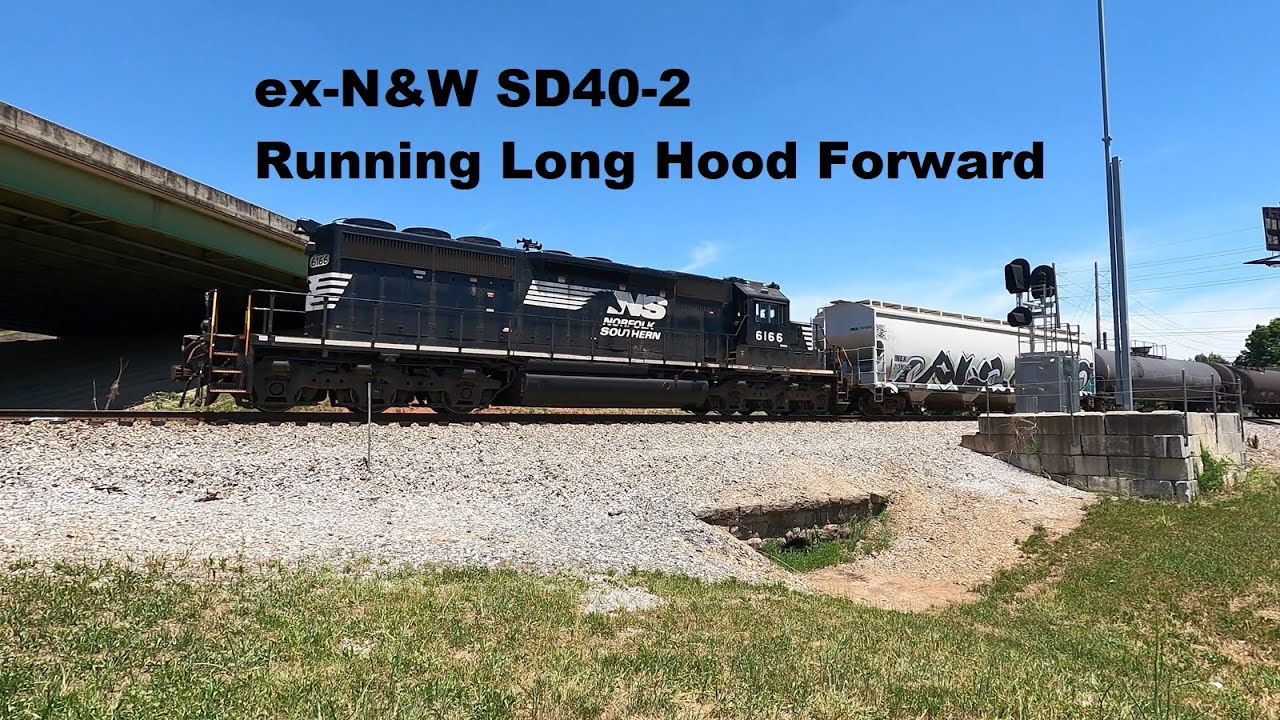 SD40-2 NS 6166 (N&W) Running Long Hood Forward - YouTube