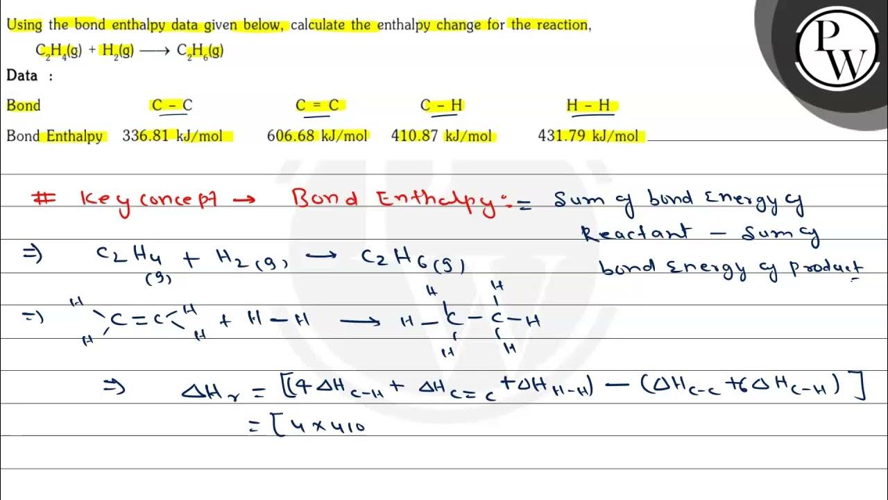 Using the bond enthalpy data given below, calculate the enthalpy change for the reaction, \[ \ma ...