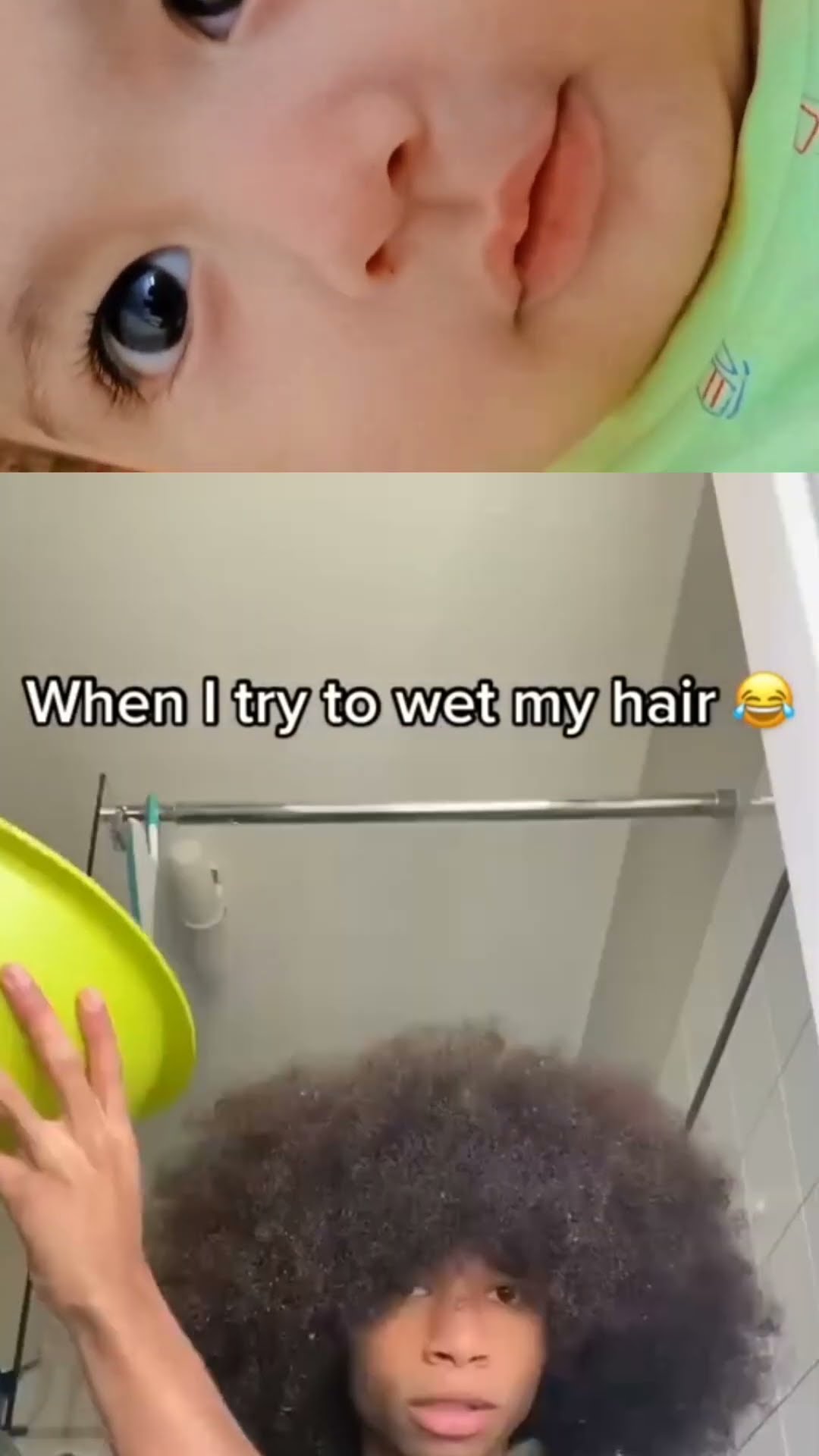 Try to wet my hair #trending #cute #status - YouTube