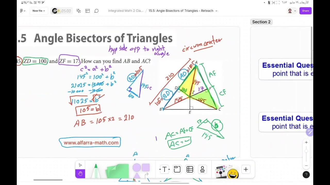 Lesson 15.5 Angle Bisectors of Triangles (Part1) - YouTube