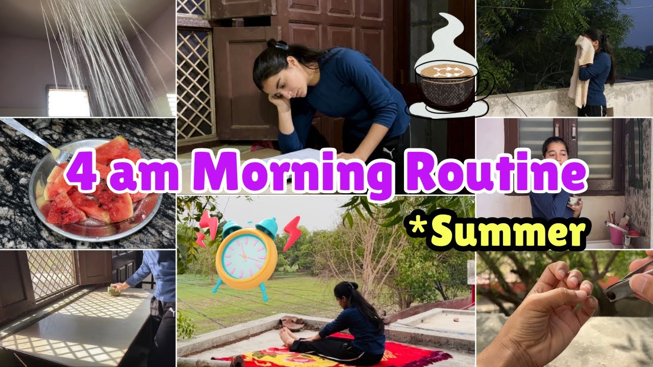 4 am Productive Morning Routine #summer #morning #school - YouTube