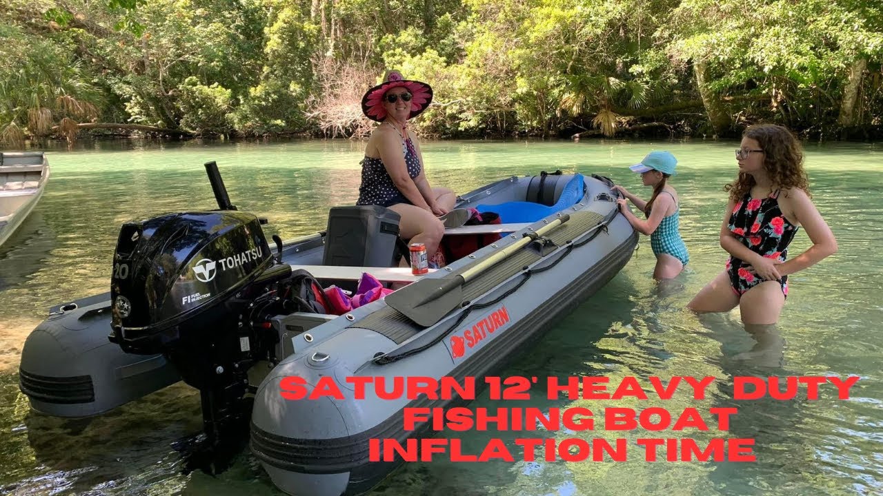 Saturn 12' Heavy Duty Fishing Boat Inflation Time - YouTube