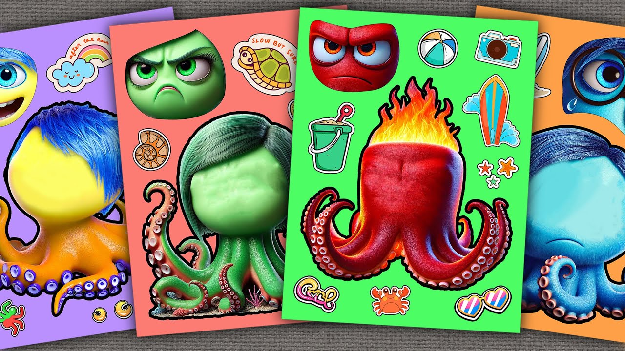 🐙 INSIDE OUT 2 has become Octopus? 🐟 Disgus, Anger, Joy, Sadness ...