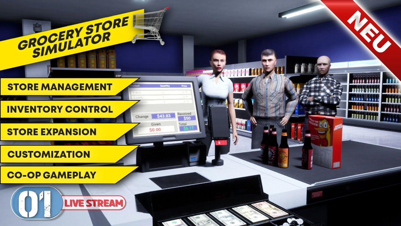 Grocery Store Simulator 💵 Supermarket Simulator 🛒 #01 LIVE | Mods ...
