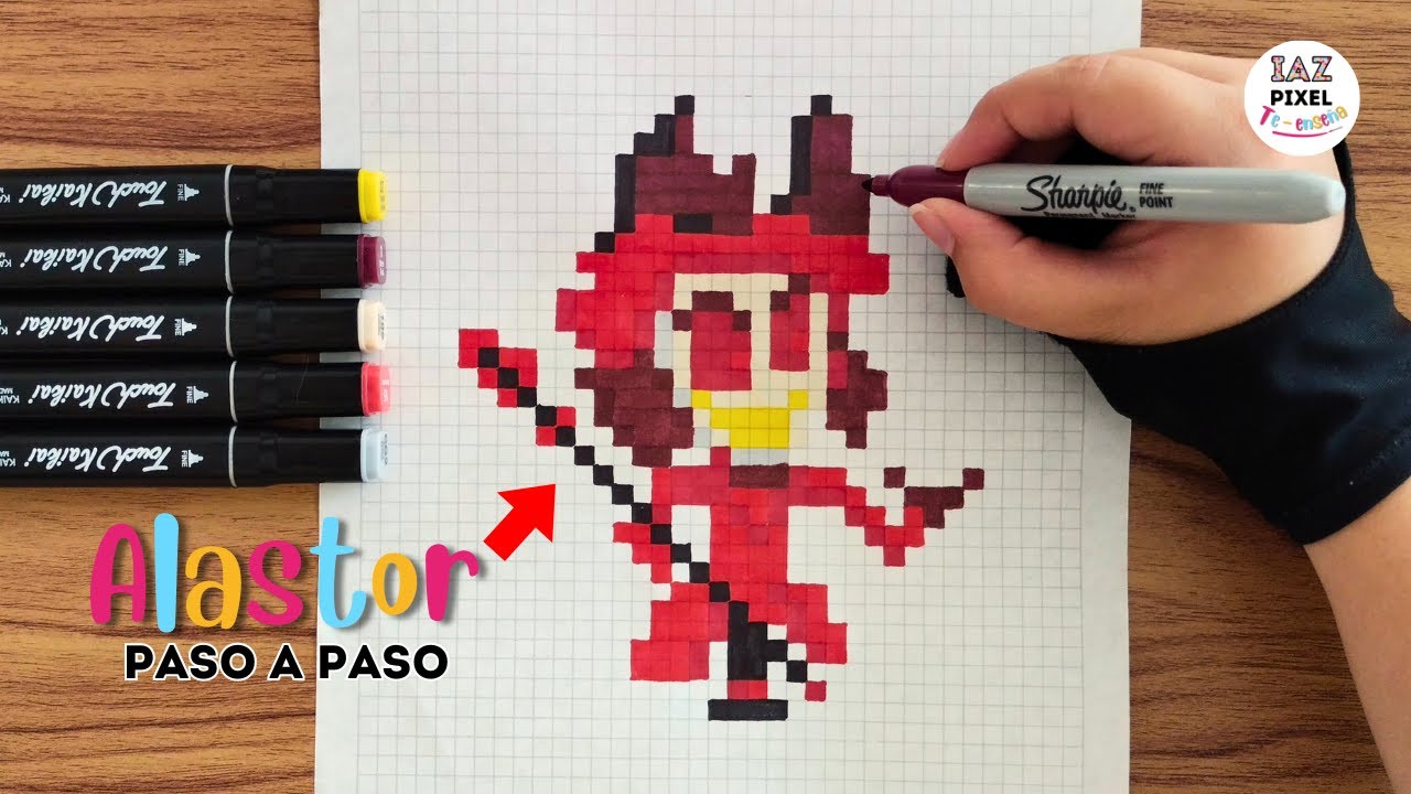Como pintar a ALASTOR de HAZBIN HOTEL en PIXEL ART – Tutorial paso a ...