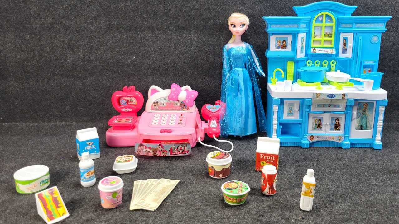 10 Minutes Satisfying Unboxing Pink Cash Register with cute doll Toy ...