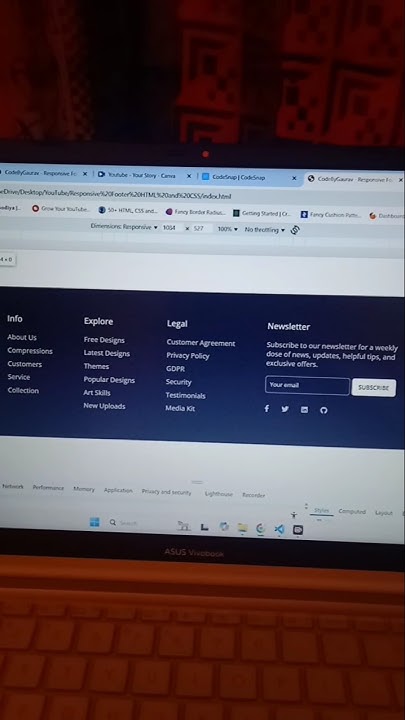 🌐 Responsive Website Footer with Social Icons #webdevelopment #coding #footerdesign #shorts ...
