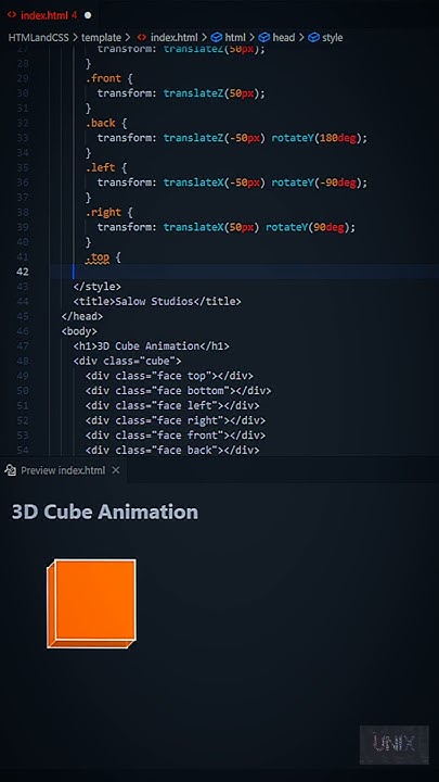 How To Create A 3d Cube Animation In Html Html Animation Cube 3d 