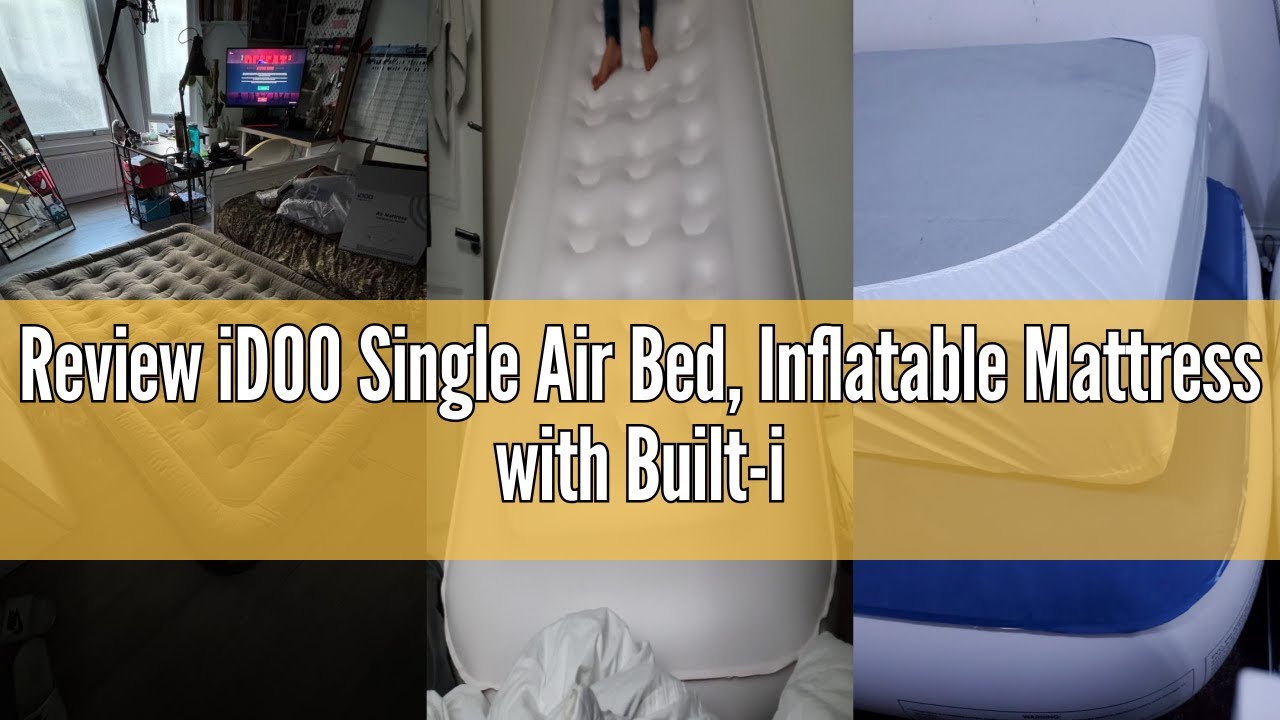 Review iDOO Single Air Bed, Inflatable Mattress with Built-in Pump, 3 ...