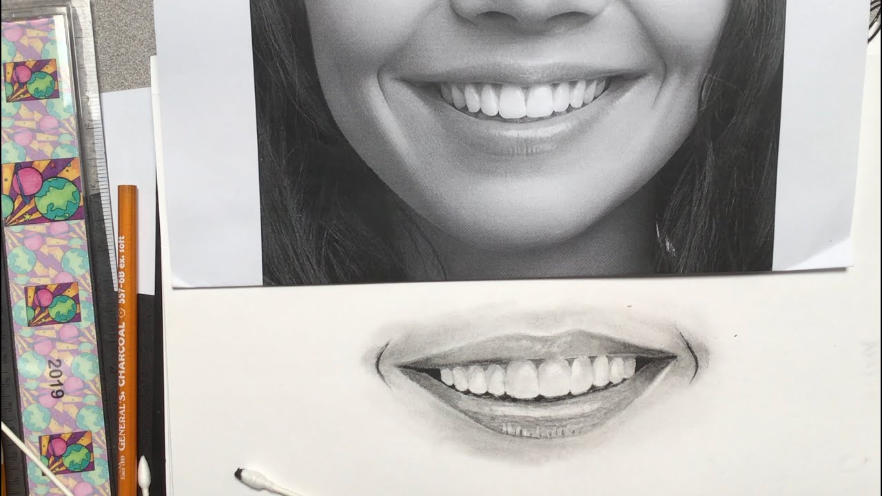 How to Draw a Smile With Teeth - YouTube