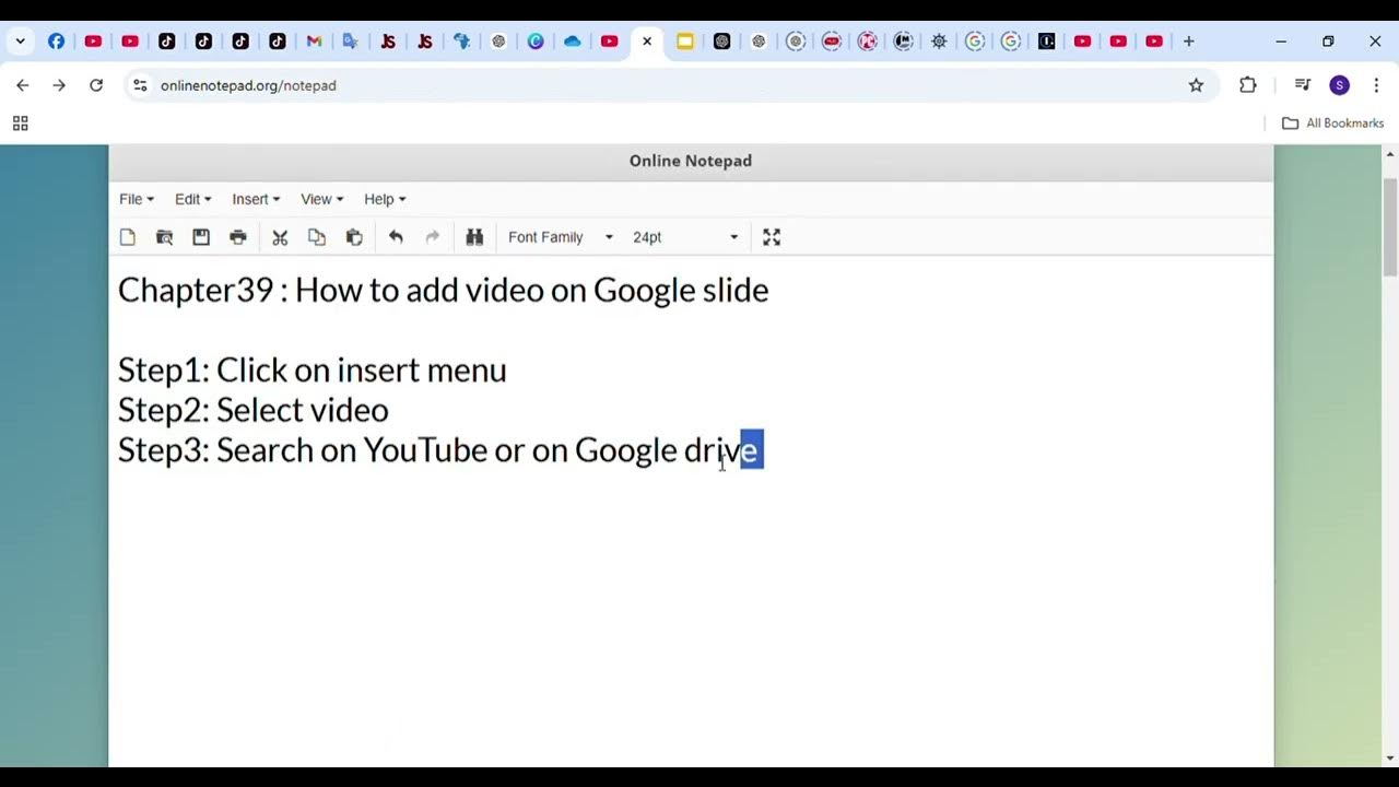 Chapter39 How to add video on Google slide - YouTube
