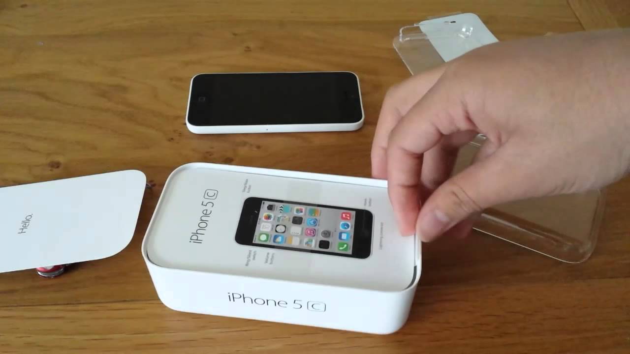 iPhone 5c unboxing white - YouTube