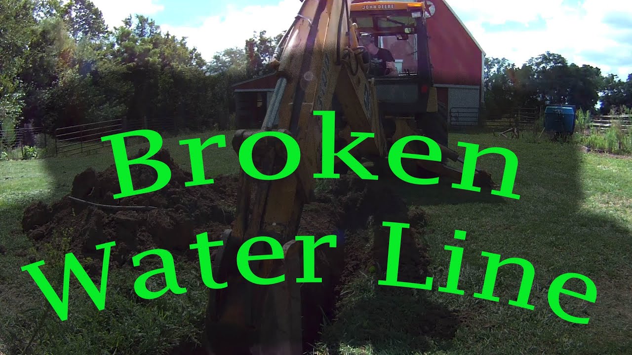 Broken water line on the farm - YouTube