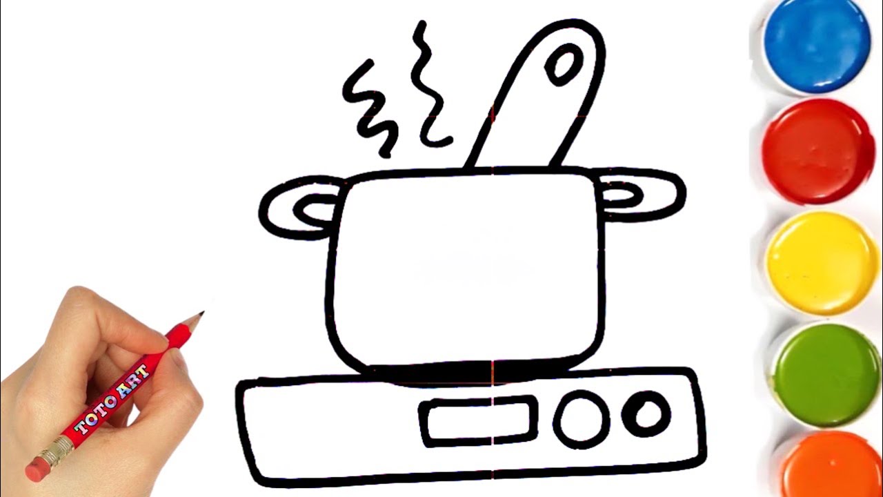 How to draw Oven -Colouring for Kids & Toddlers |Draw, Paint and Learn ...