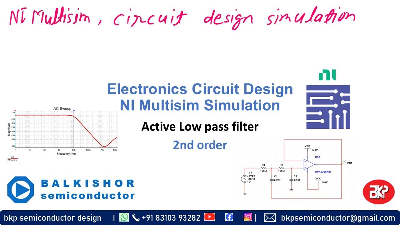 018: 2nd order LPF design and simulation Multisim - YouTube