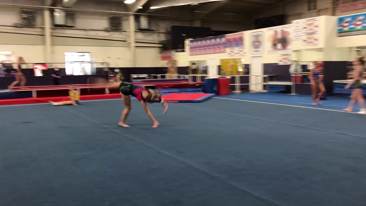 Front tuck step out round off back handspring back layout!! - YouTube